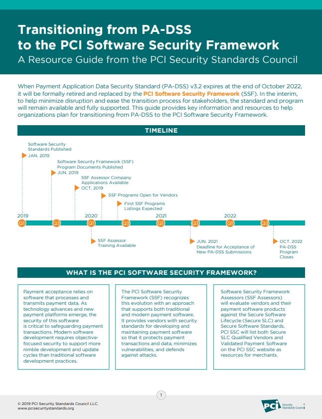 Resource Guide: Transitioning from PA-DSS to the Software Security Framework